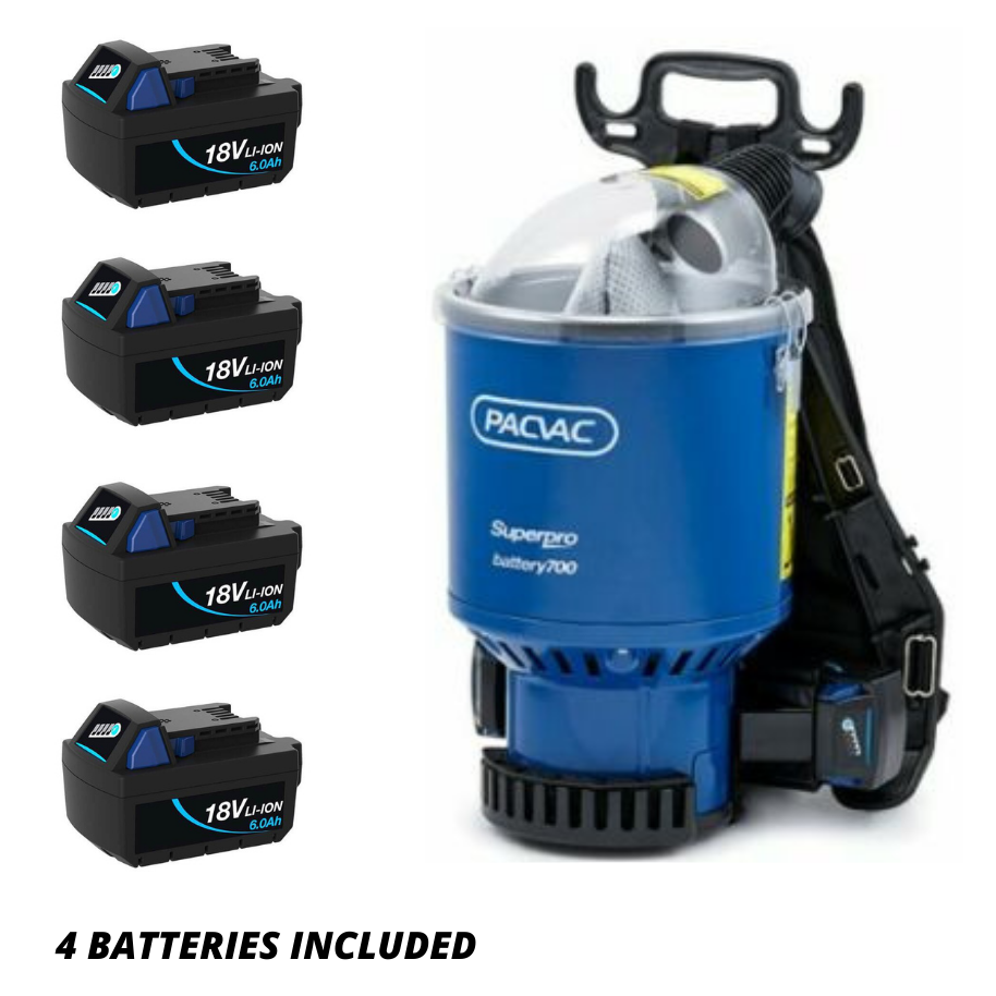 PACVAC SUPERPRO 700 ADVANCED BATTERY BACKPACK VACUUM CLEANER | Cleaning ...